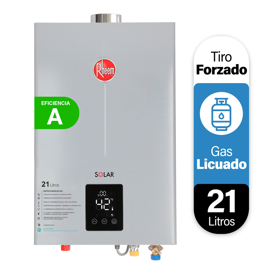 Calefont Gas licuado 21 litros Tiro Forzado – Lurek